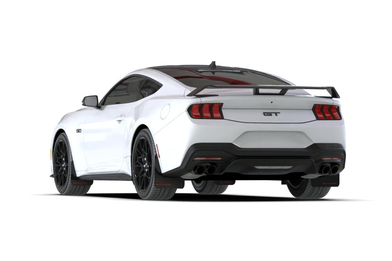 Rally Armor 2024+ Ford Mustang Black UR Mud Flap w/ Metallic Black Log